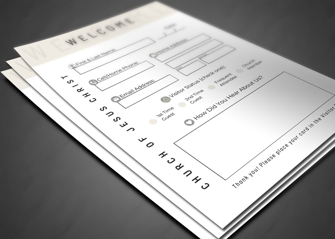 Modern Church Connection Card Template | Editable Design (5x7, 4x6) - Etsy