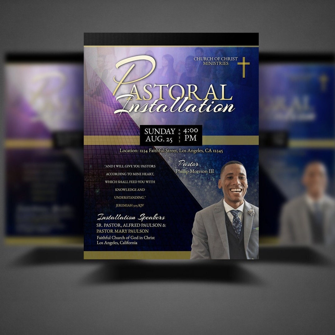CORJL Pastoral Installation Invite Flyer Template | Editable in Corjl ...