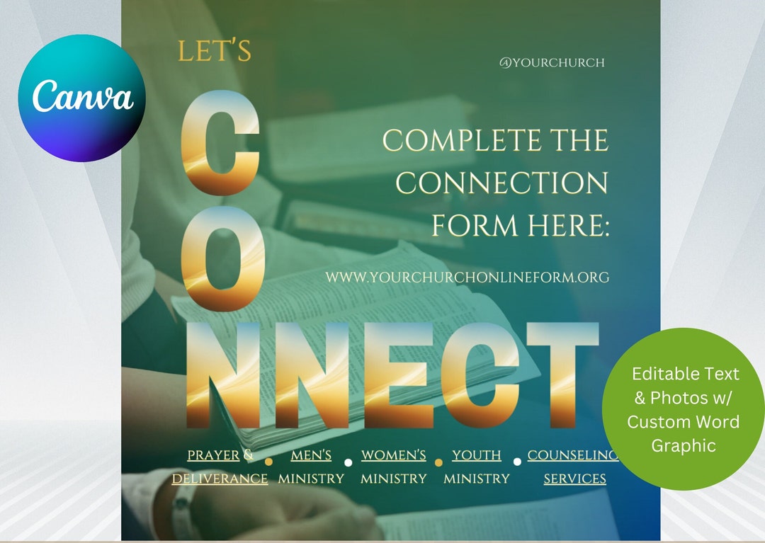 Connect Card or Flyer Canva Template - Etsy