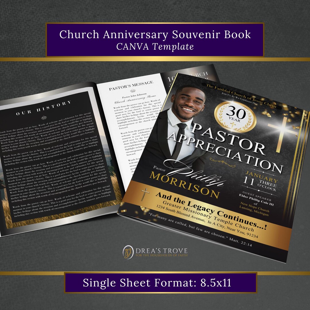 Church Souvenir Book Template | Anniversary Ad, DIY Photo (PDF or PNG ...