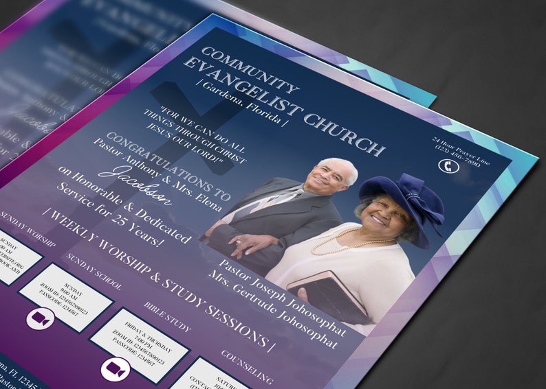 Church Congratulatory Ad Template | Burgundy & Gold (canva Editable) - Etsy