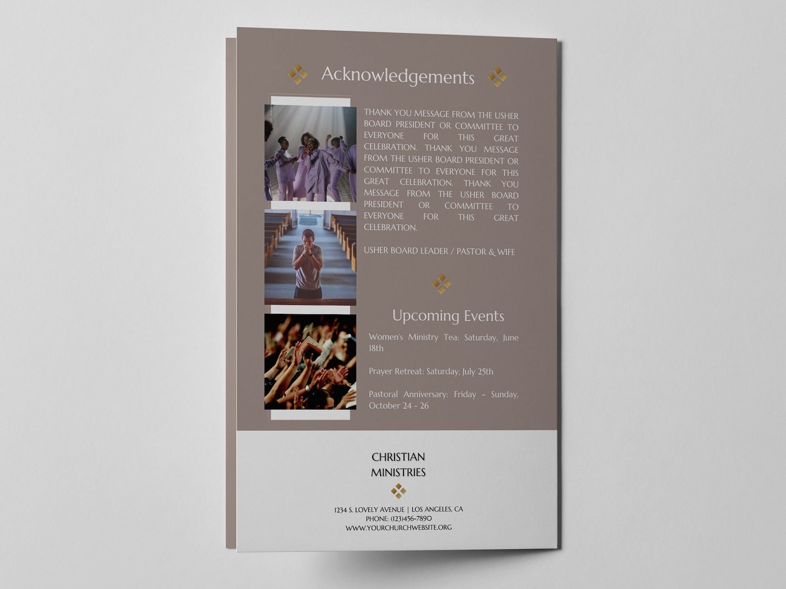 Church Usher Day Program Template | Anniversary, Communion, Pack a Pew ...