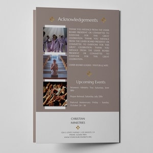 CANVA Church Usher Anniversary Day Program | 11x8.5 US Letter Bulletin | Canva Template Design ...