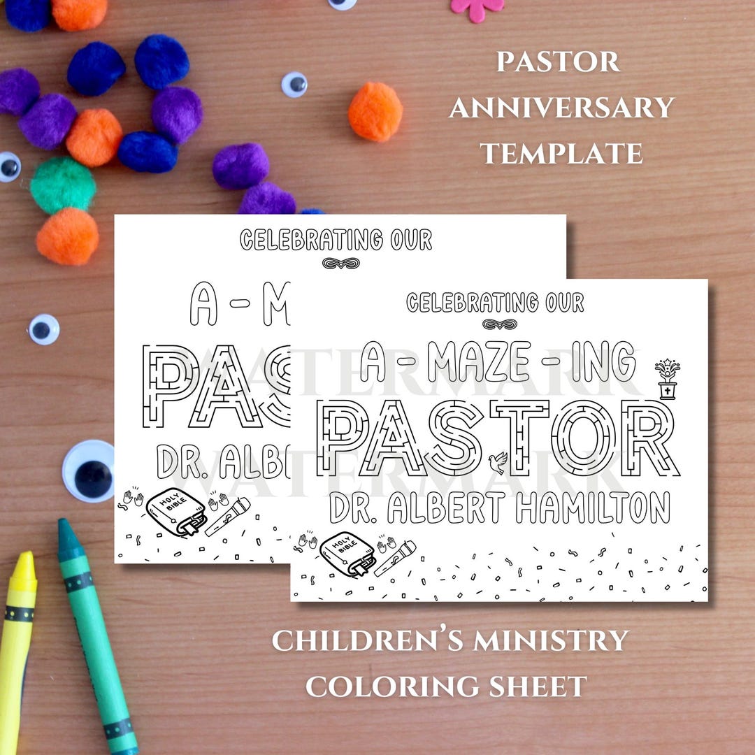 Pastor Anniversary Childrens Ministry | Coloring Worksheet | Kids ...