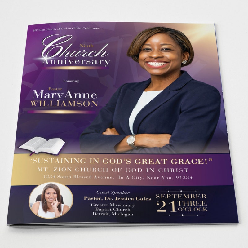 Church Program Booklet Template - Etsy