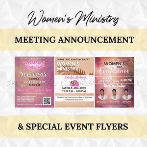 Women's Ministry Flyer Templates | Church Events, Canva (8.5x11 ...