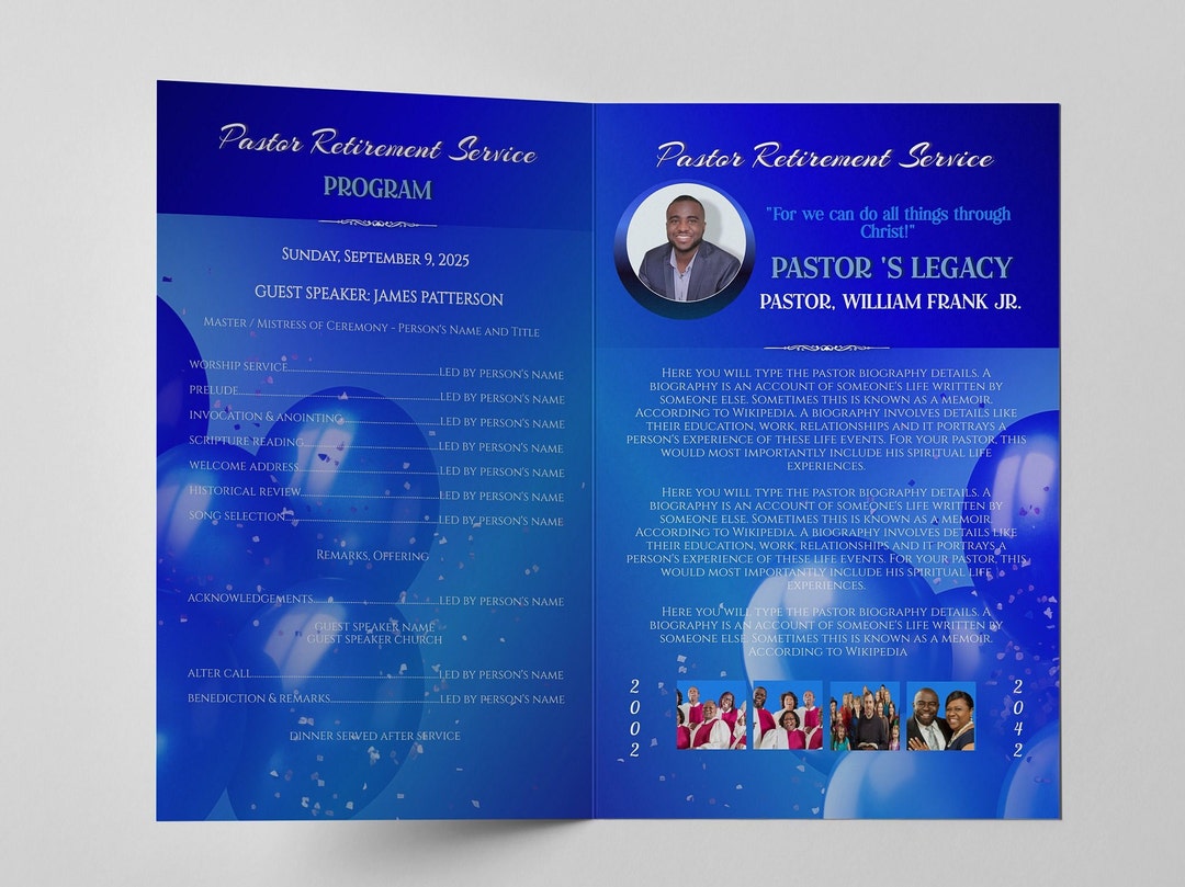 CORJL Church Service Program | Birthday, Homecoming, Retirement Party ...