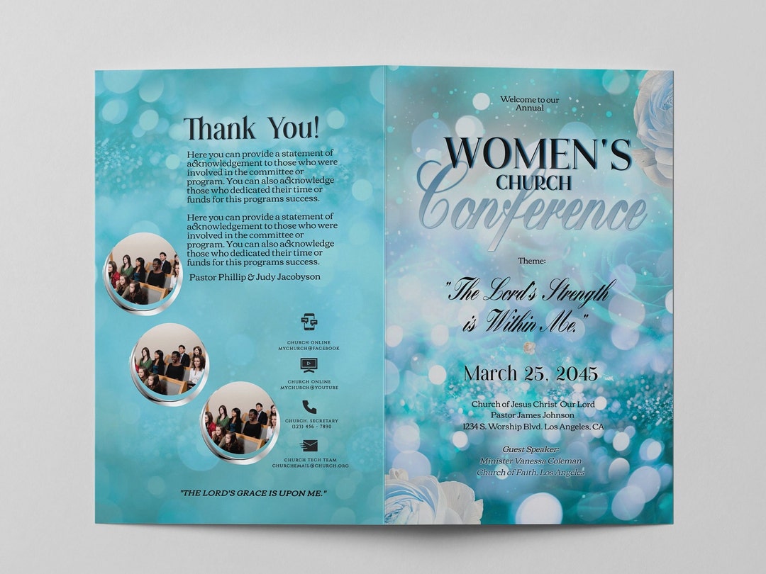 Womens Program Template | Editable in Corjl | Gracious Ice Silver ...