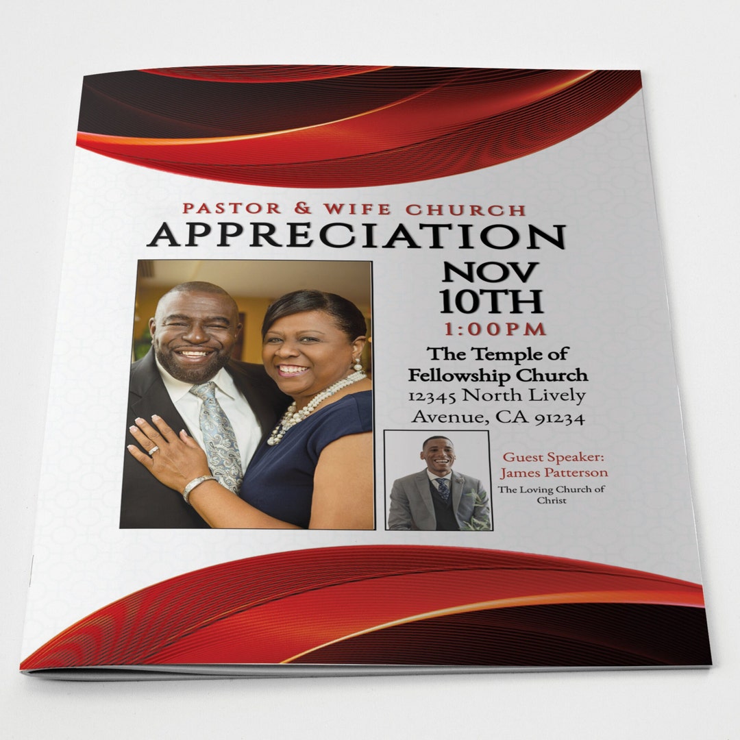 CORJL Pastor and First Lady Anniversary Program Editable Template in ...