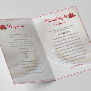 Canva Christmas Church Program Template – Editable Bifold | Size: 11x8 ...