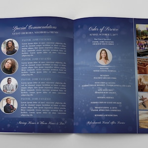 Canva Church Anniversary Program | Canva Template | Great Blue & Silver ...