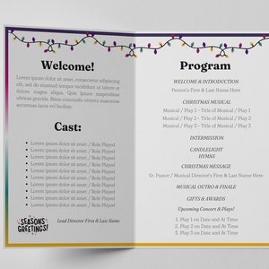 CANVA Christmas Church Program Template Editable Bifold Size: 11x8.5 ...