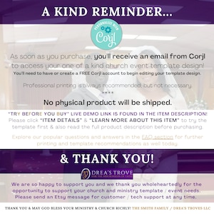 Pastor Appreciation Service Program Template Editable in Corjl Dark ...