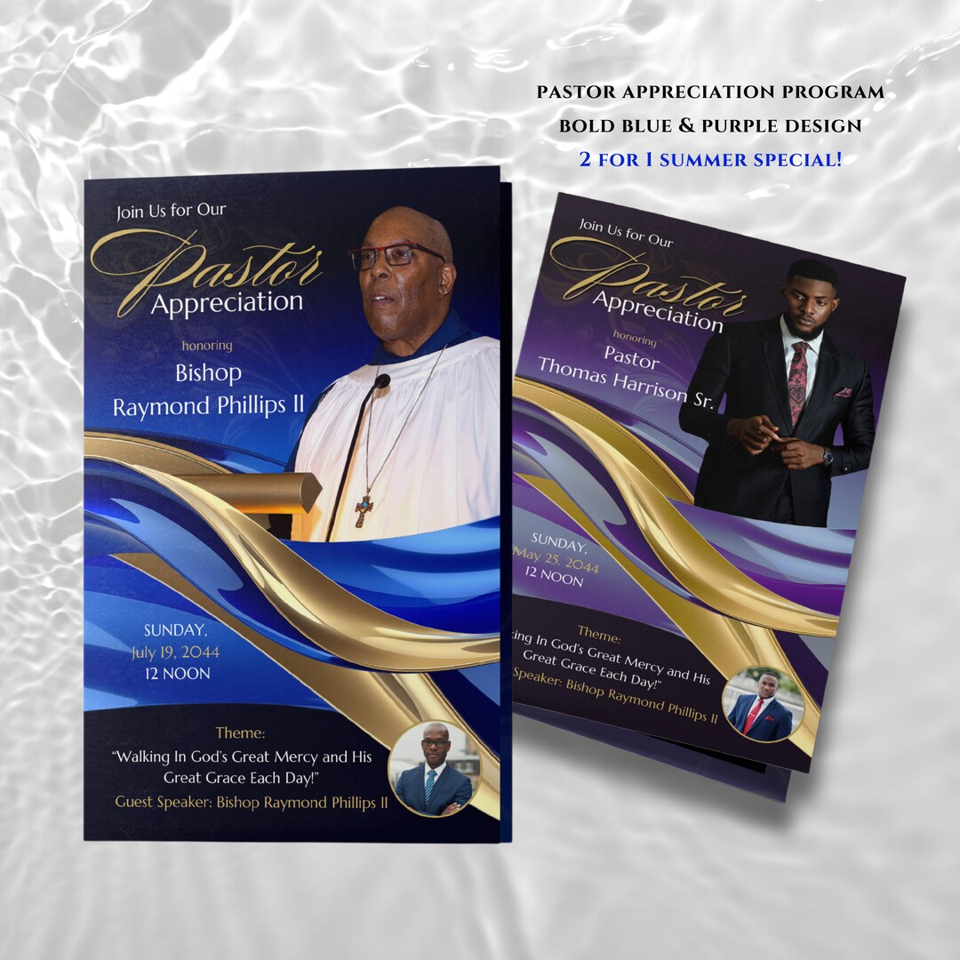 CANVA Pastor Appreciation Program Editable Canva Template Bundle Q500 ...