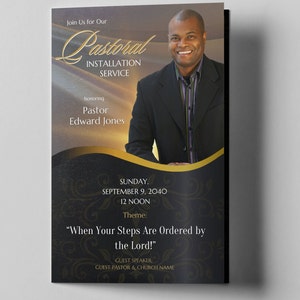 CANVA Pastoral Installation Service Brochure | Black & Gold Service ...