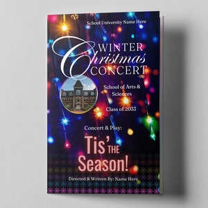 CANVA Christmas Program Template - Editable Bifold | Size: 11x8.5 ...