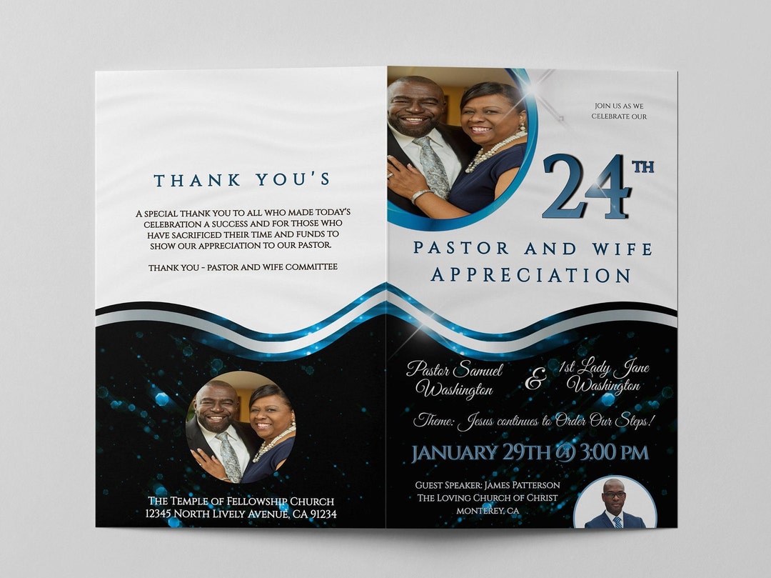 CORJL Pastor Appreciation Program | Editable Corjl Template - Dark Teal ...