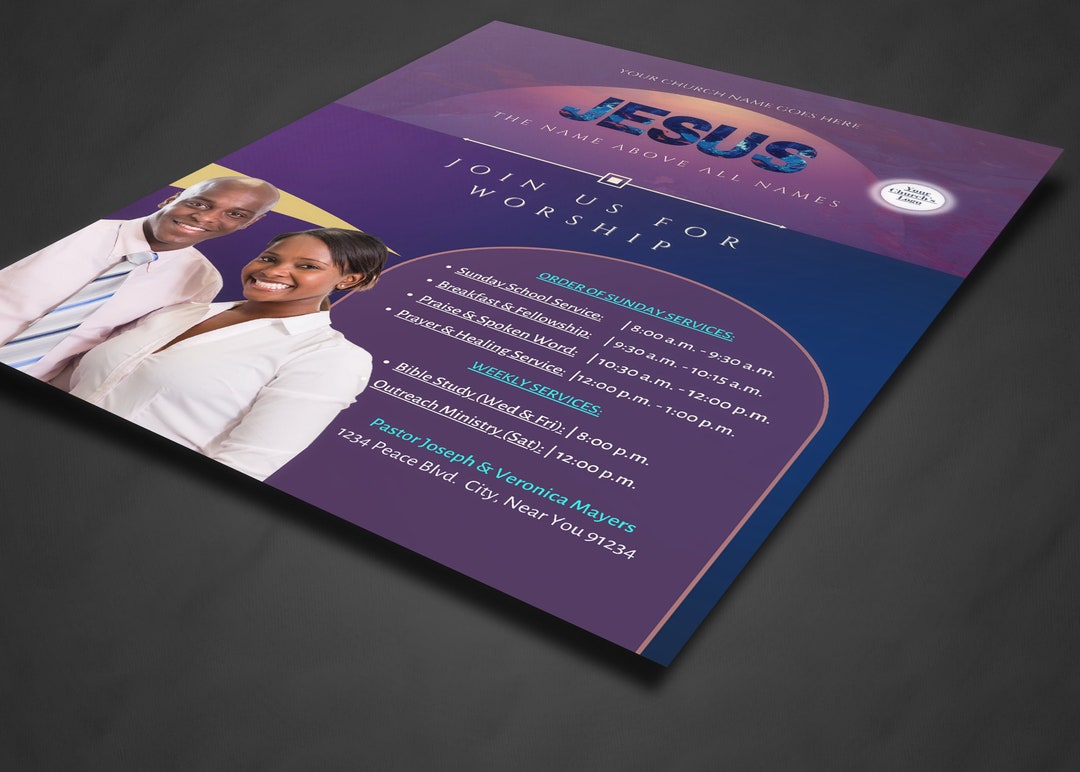 Church Invite Flyer Canva Template 8.5x11 Editable Design - Etsy