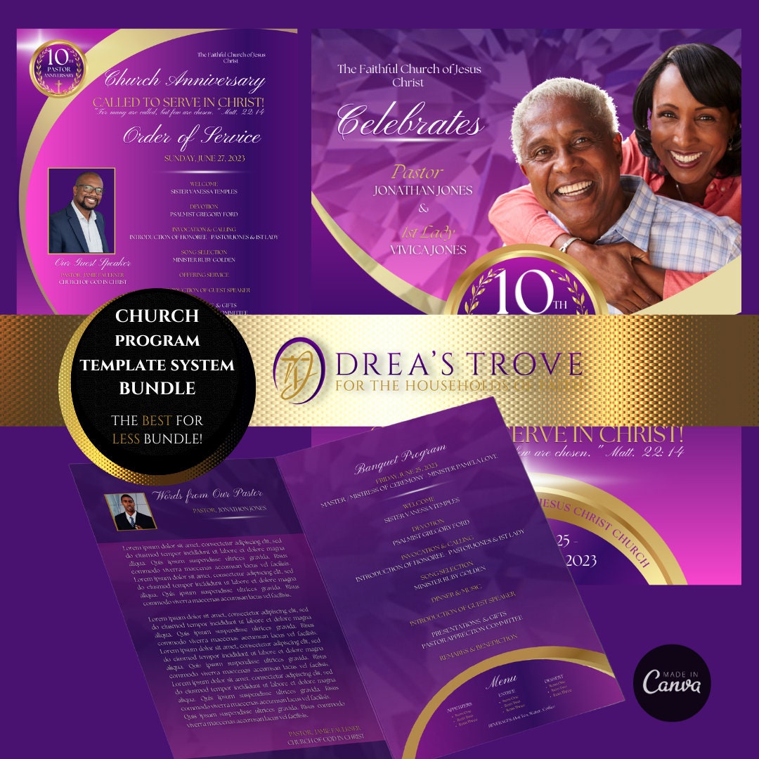 Purple Church Anniversary Background Church Meeting Event PSD Flyer