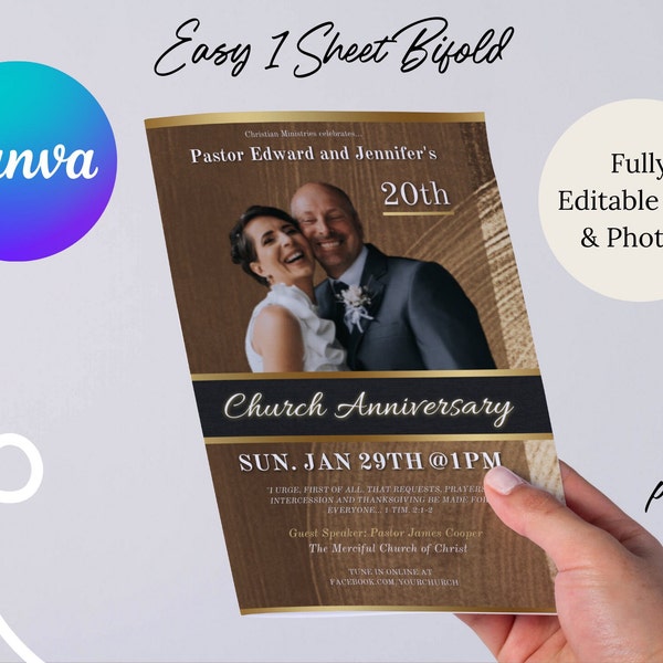 One Page Church Anniversary Program - Etsy