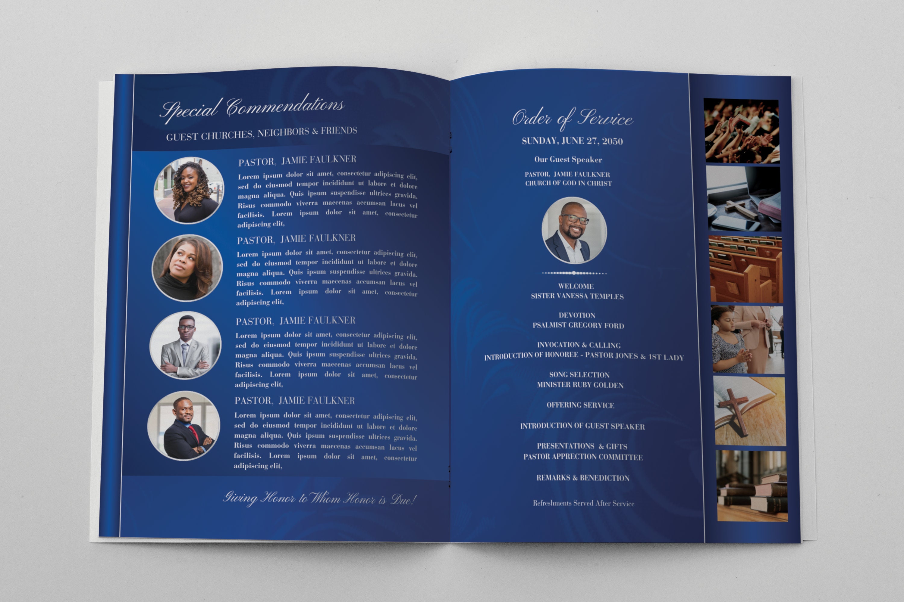 Canva Pastoral Installation Pastor Program Template | Editable in Canva ...