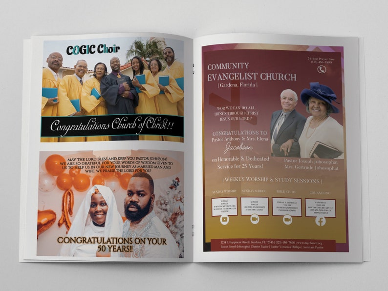Church Souvenir Book Ad DIY Photo Templates Editable in - Etsy