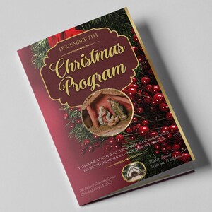Christmas Church Program Template - Editable in Canva | Size: 8.5x11 ...