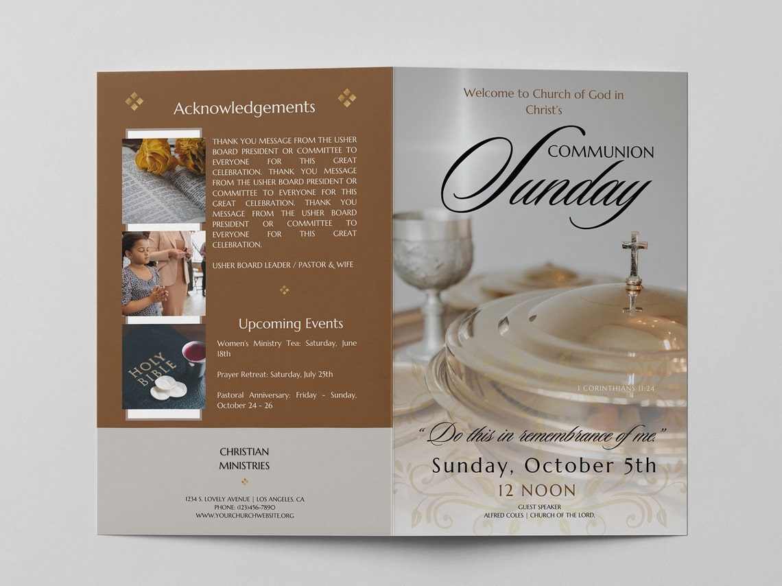 Church Usher Day Program Template | Anniversary, Communion, Pack a Pew ...