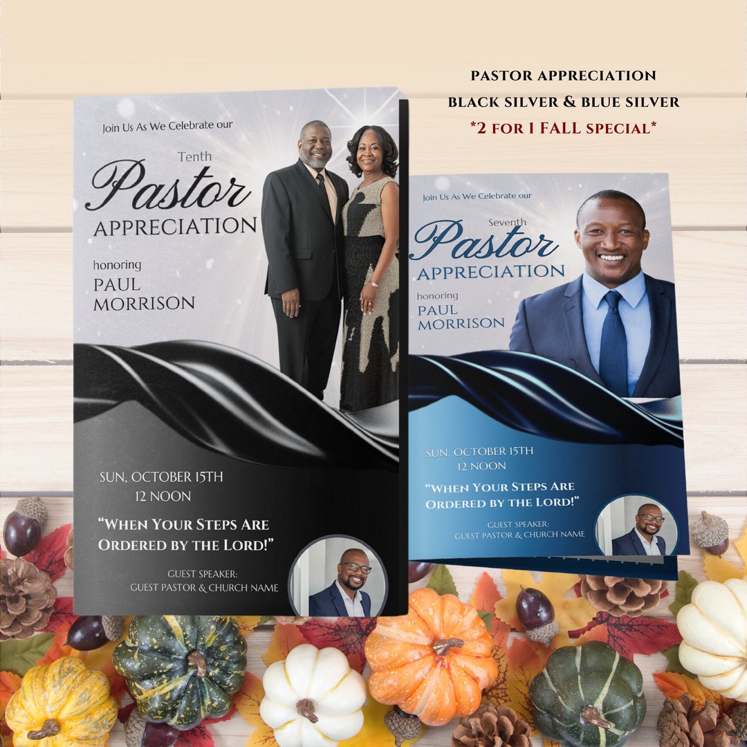 CANVA Pastor Appreciation Program | Editable Canva Template Bundle 2 ...