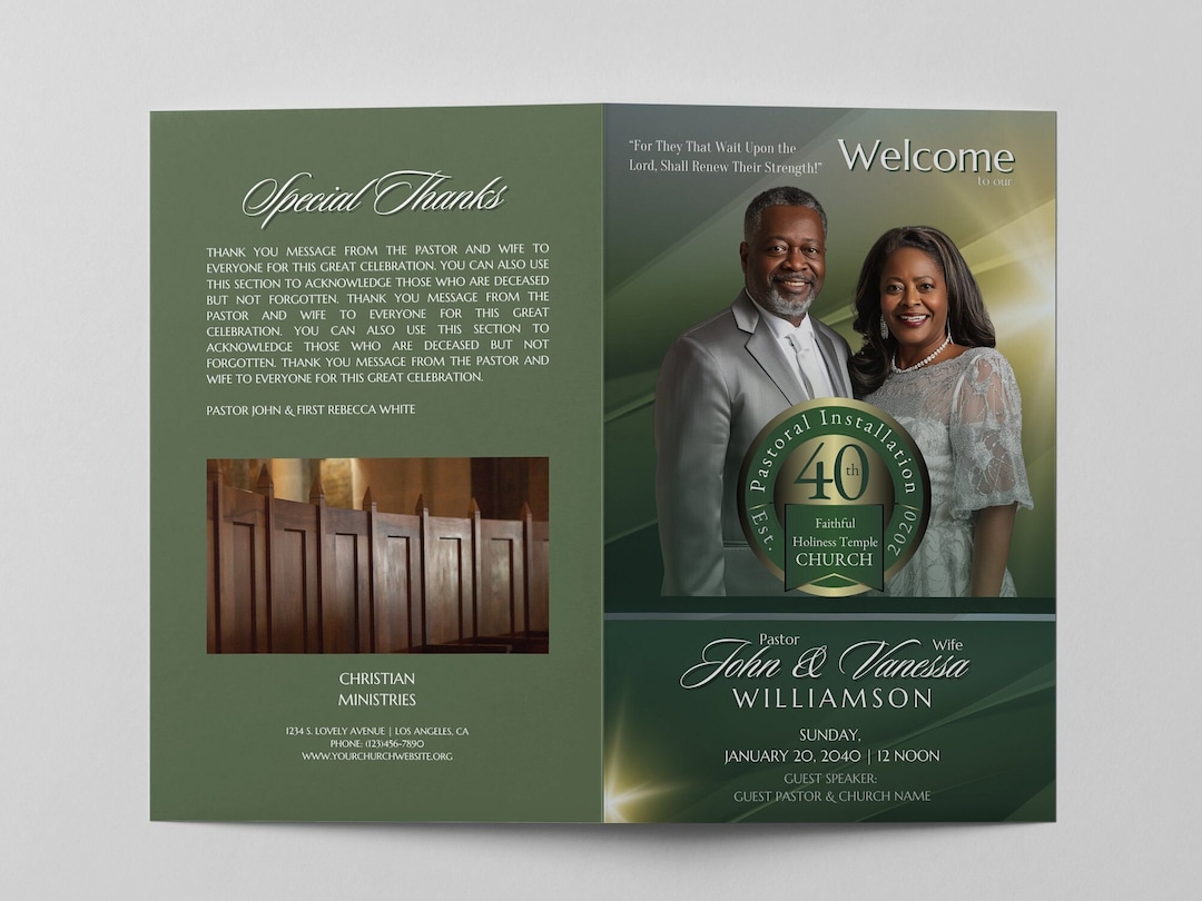 CANVA Pastoral Installation Service Brochure | Green Black Service ...
