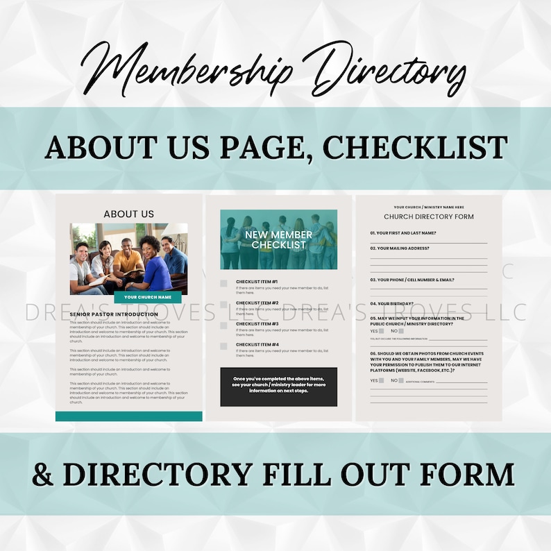 Church Membership Directory Template | Canva Editable (8.5x5.5 Booklet ...