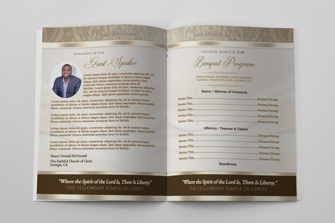 CORJL Pastor & Wife Church Anniversary Program Booklet Template ...