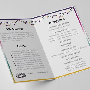 CANVA Christmas Church Program Template Editable Bifold Size: 11x8.5 ...