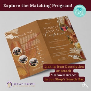 CORJL Women's Ministry Invitation Template - Defined Grace | Editable ...
