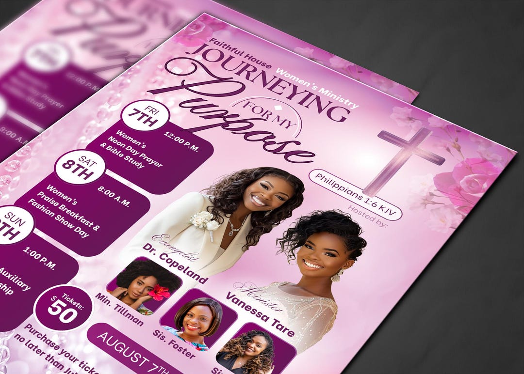 Elegant Women's Ministry Flyer | Church Conference, Tea Social (canva ...