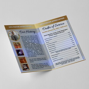 CANVA Pastor Appreciation Program | Editable Template | Evening Blue ...