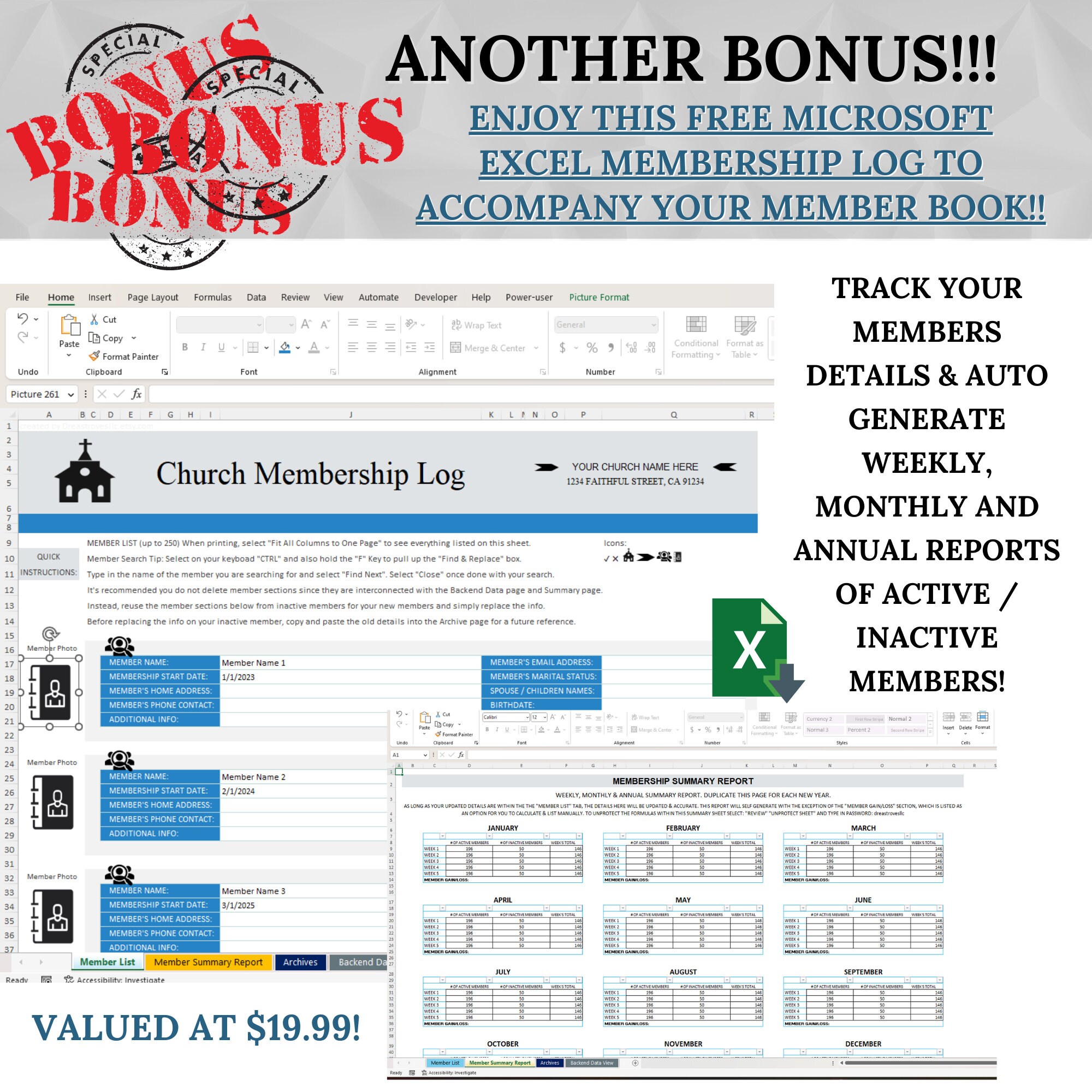 Church Membership Directory Template | Canva Editable (8.5x5.5 Booklet ...