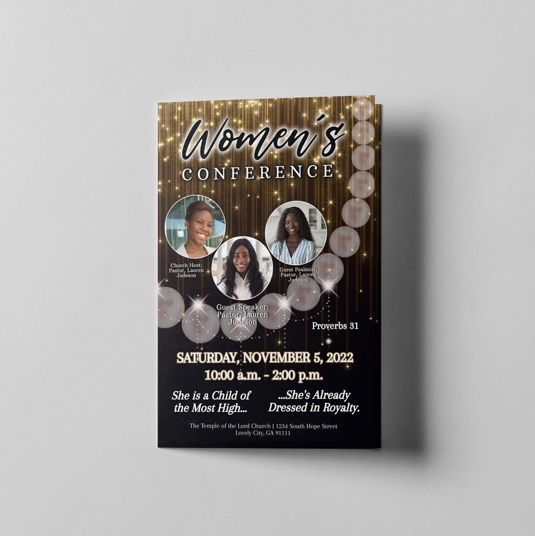 Women's Church Conference Program Template Editable - Etsy