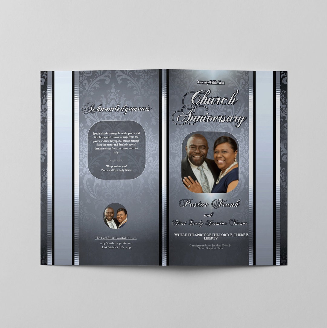 Church Anniversary Program Template Editable in Corjl - Etsy