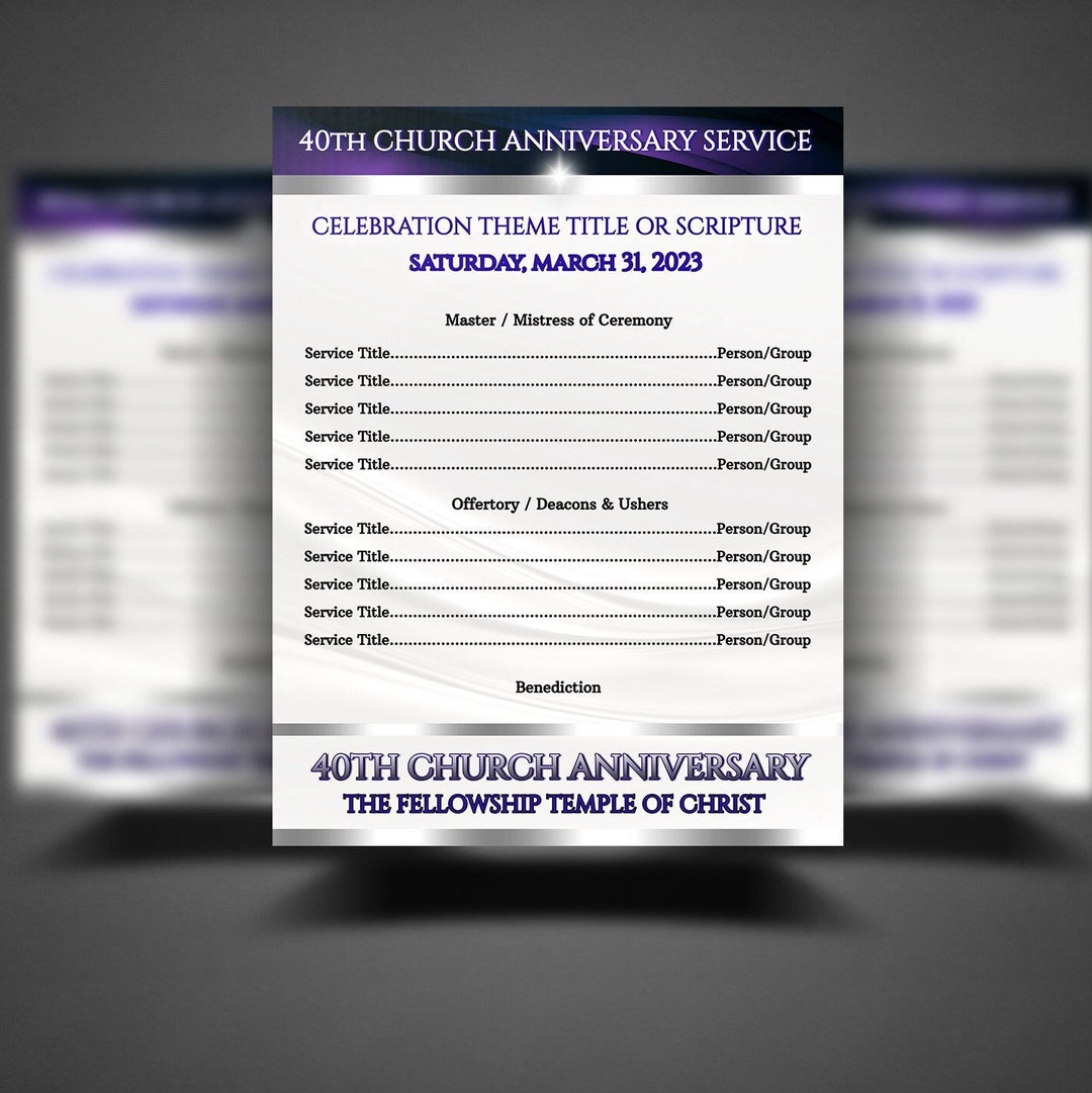 CORJL Church Anniversary Flyer & Program Outline Template - Royal ...