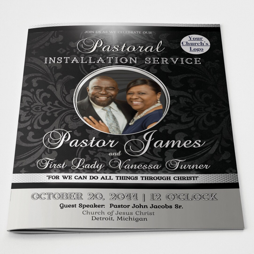 CORJL Pastoral Installation Pastor Program Template Editable Vintage ...