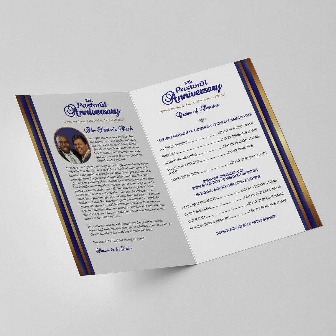 CORJL Church Anniversary Program Template | Pastor Appreciation ...