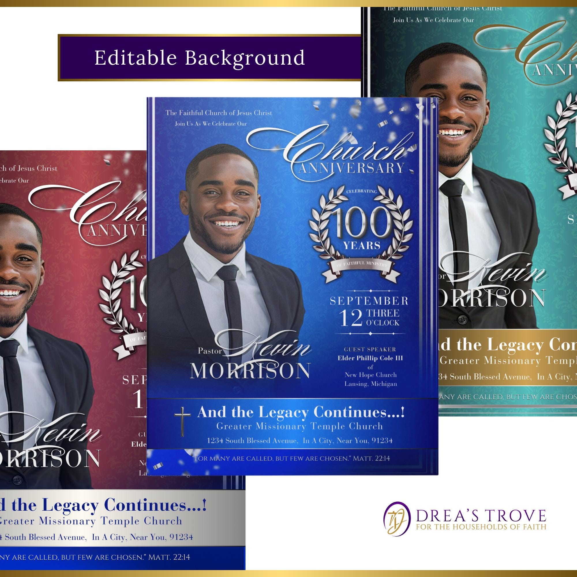 Church Anniversary Souvenir Book Template | Canva DIY (8.5x11) - Etsy