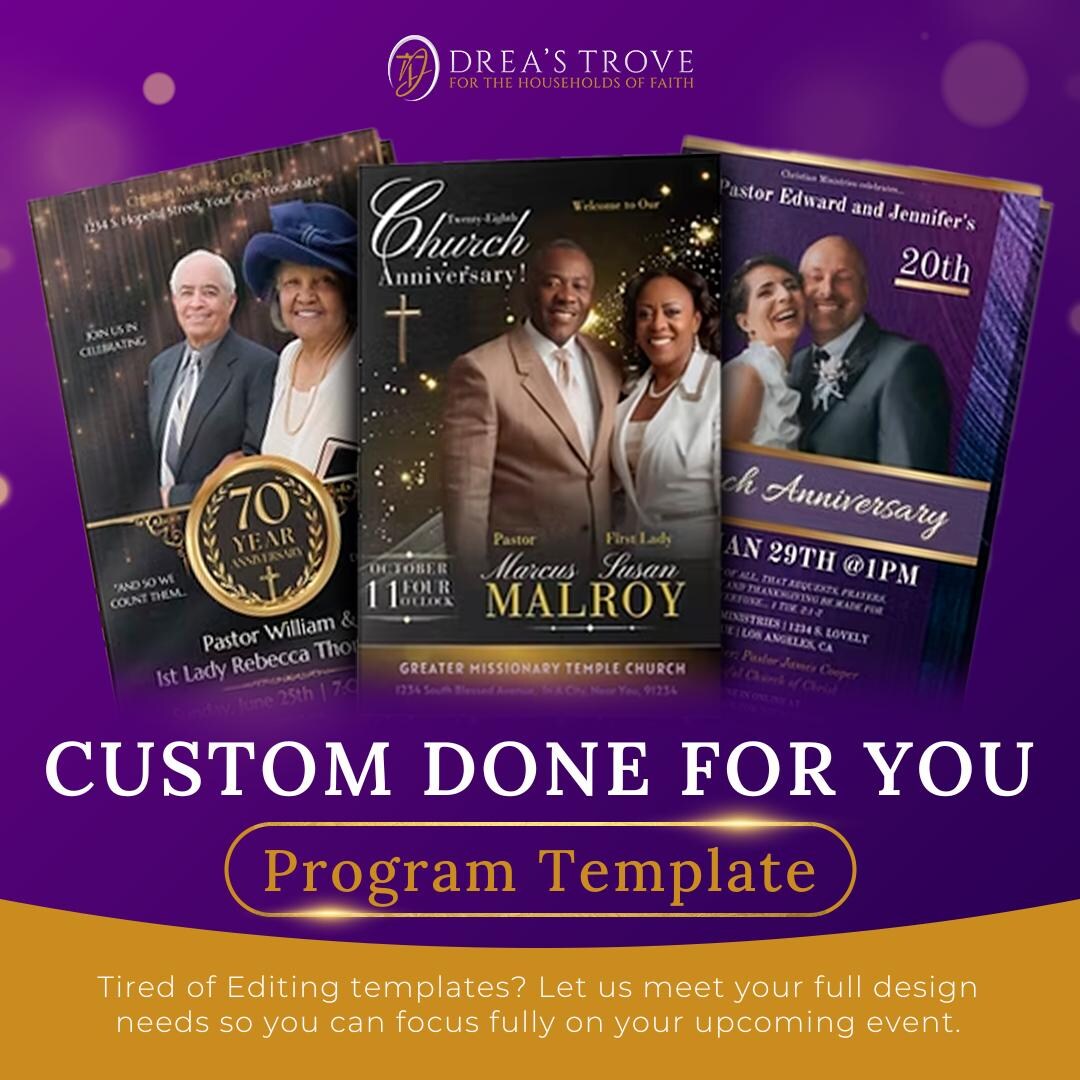 Custom Program Template Design - 4 Page - Etsy