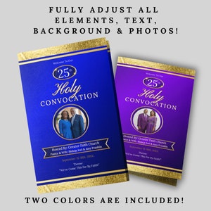 Blue Church Program Template | Canva Pastor Anniversary Program ...