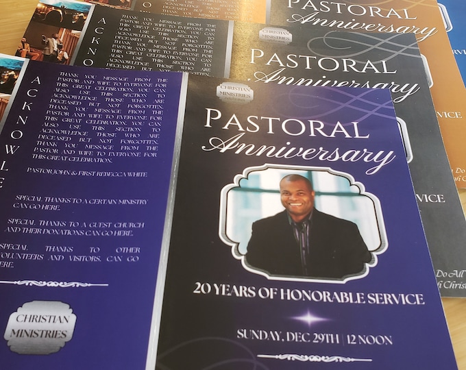 Pastor Appreciation Program Template, Editable Pastor Installation ...