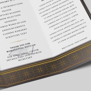 CANVA Church Program | Size: 11x8.5 | Trifold Bulletin Brochure | Red ...