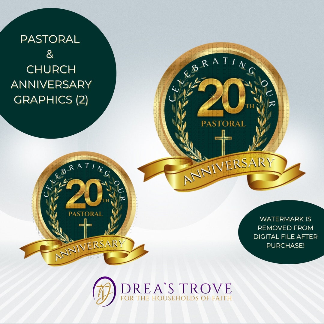 Church Anniversary | Pastor Appreciation Graphic Logo | 20 Year - Rich ...