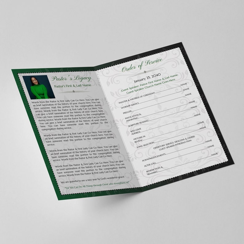 CANVA Pastor Appreciation Program | Editable Canva Template Bundle J200 ...