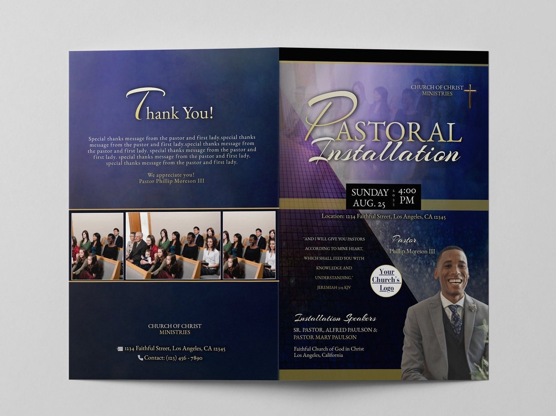 CORJL Pastoral Installation Program Template | Pastor Appreciation ...